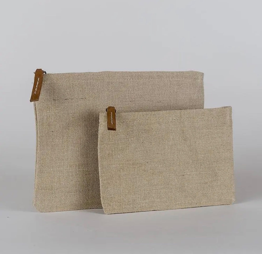 Modern Jute Zippered Pouch – Island Specialties